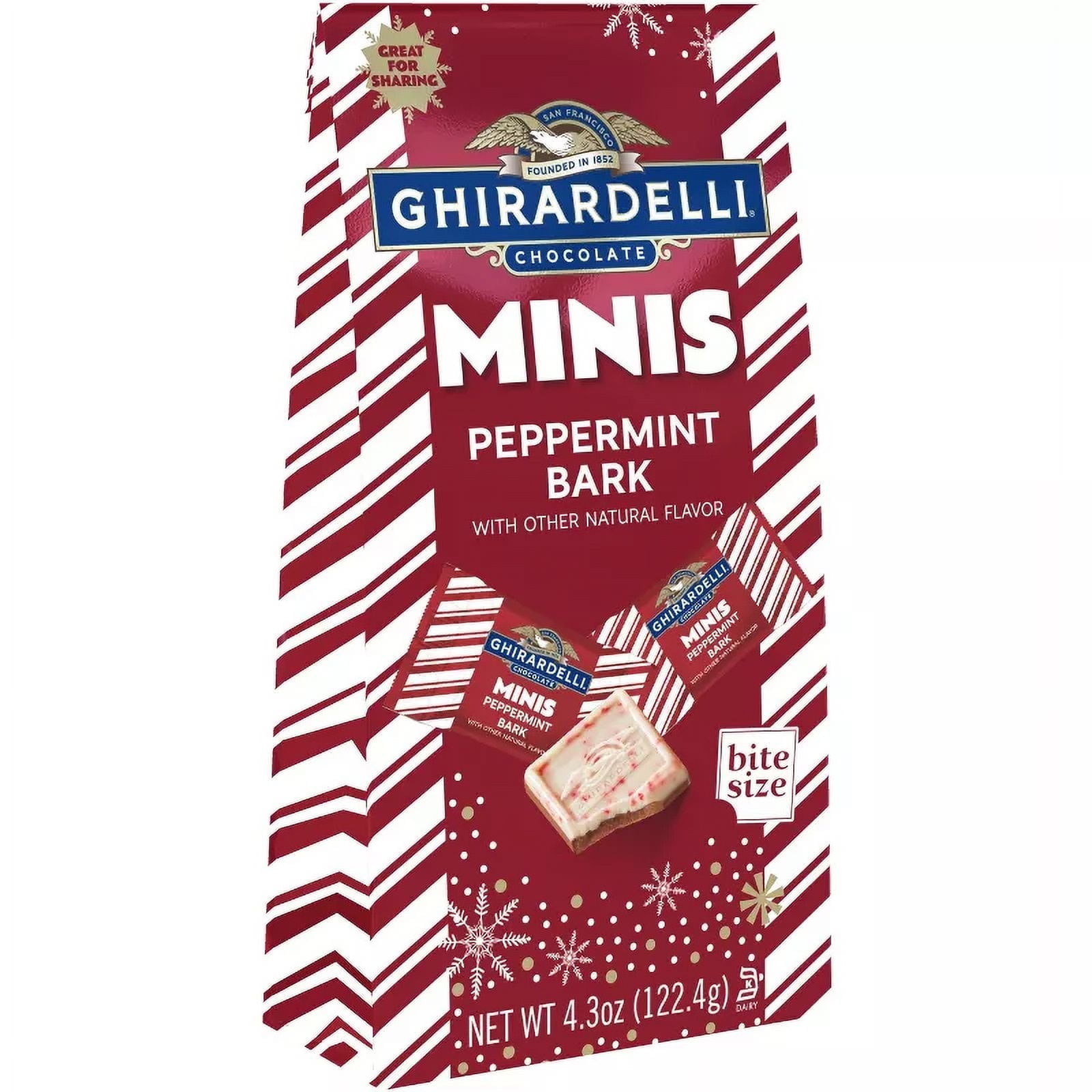 Ghirardelli Christmas Peppermint Bark Chocolate Minis - 4.3oz - Walmart.com