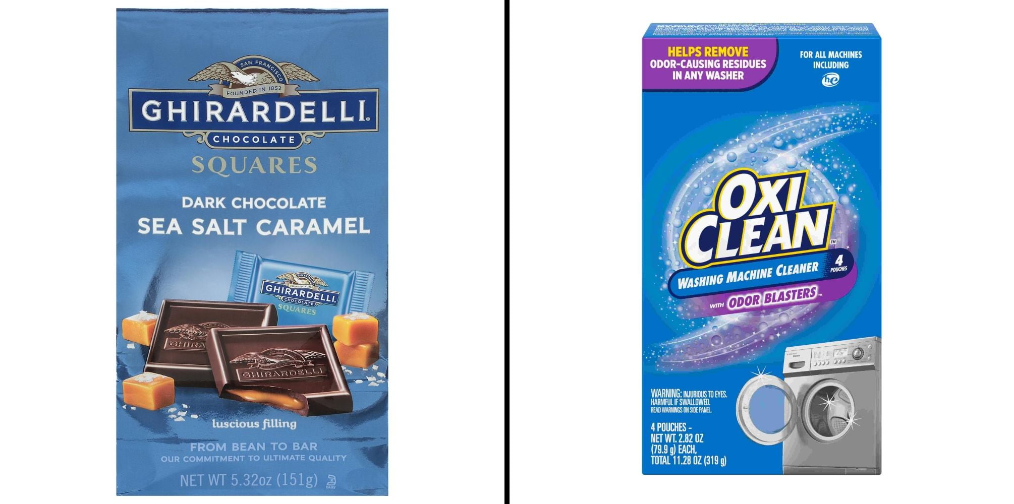 Ghirardelli Dark Chocolate Sea Salt Caramel Squares 5.32 oz & OxiClean ...