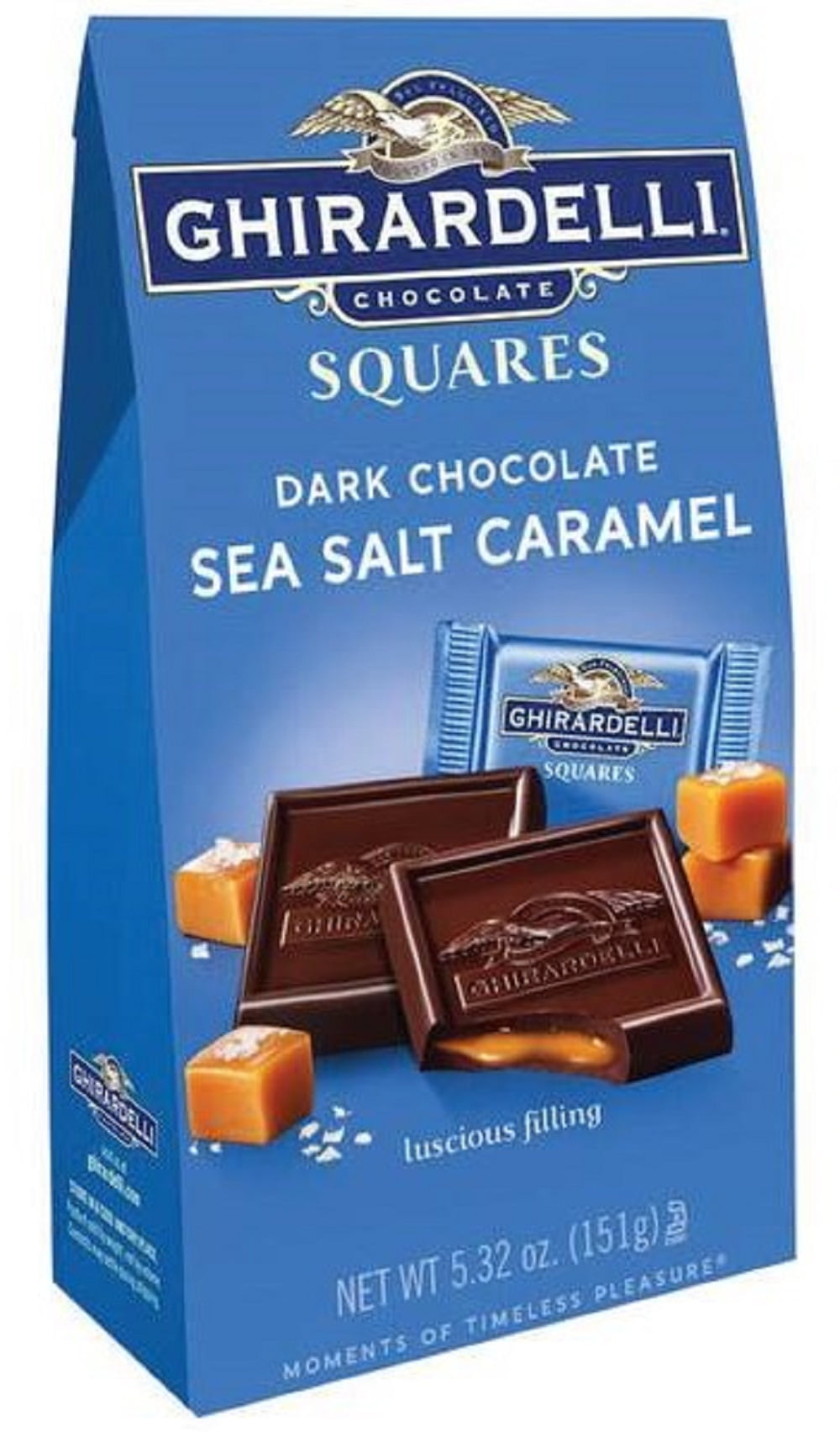 Ghirardelli Dark Chocolate Sea Salt Caramel Squares (Pack of 3 ...
