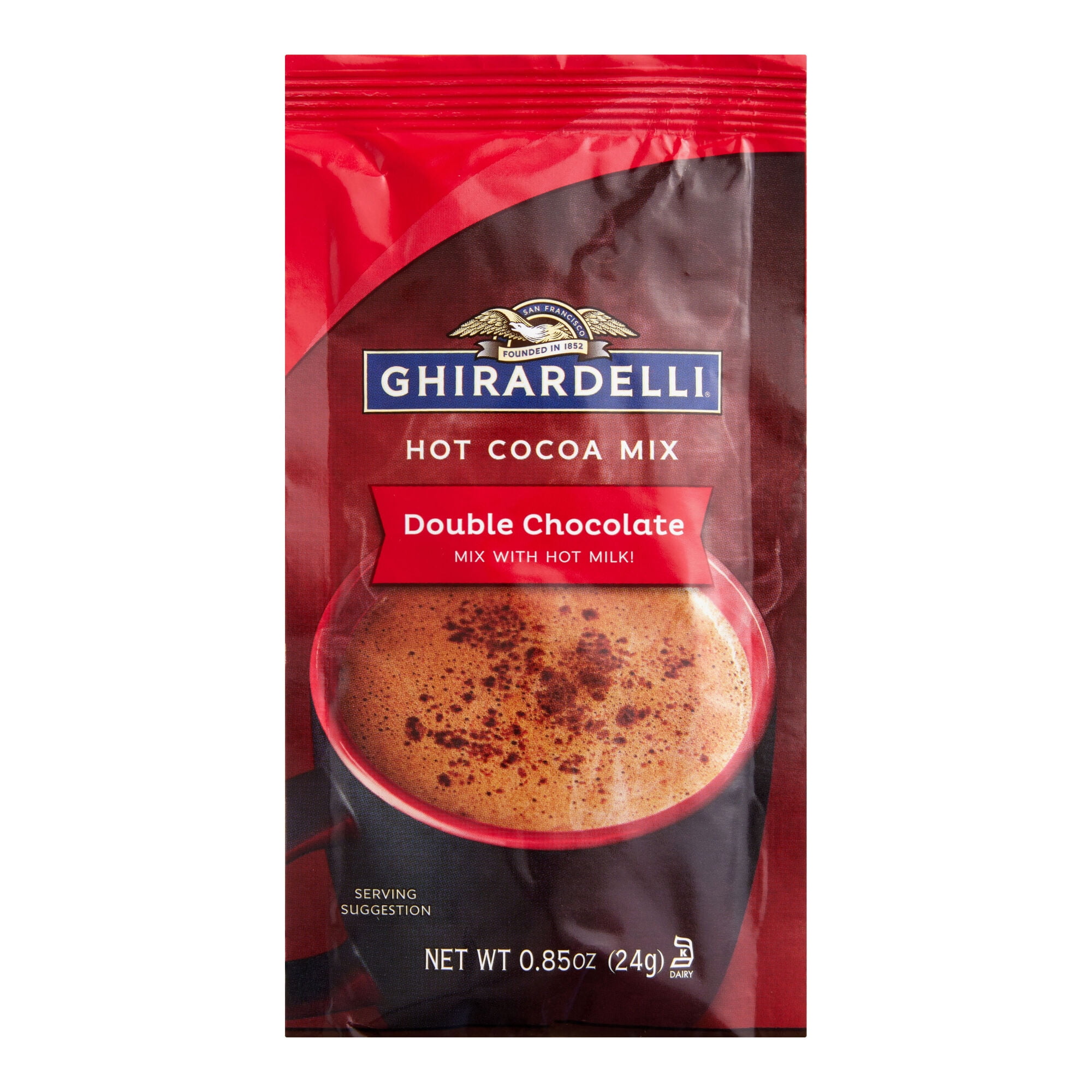 Ghirardelli Double Chocolate Hot Cocoa Mix Packet .85 oz. Pack of 4 ...