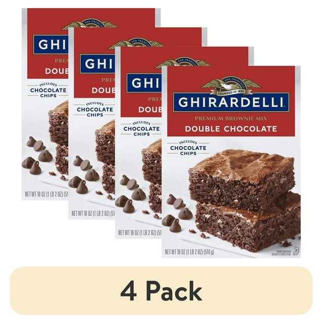 (4 pack) Ghirardelli Double Chocolate Premium Brownie Mix, Includes ...
