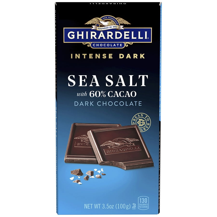 Ghirardelli Intense Dark Sea Salt Dark Chocolate Intense Dark 60% Cacao ...