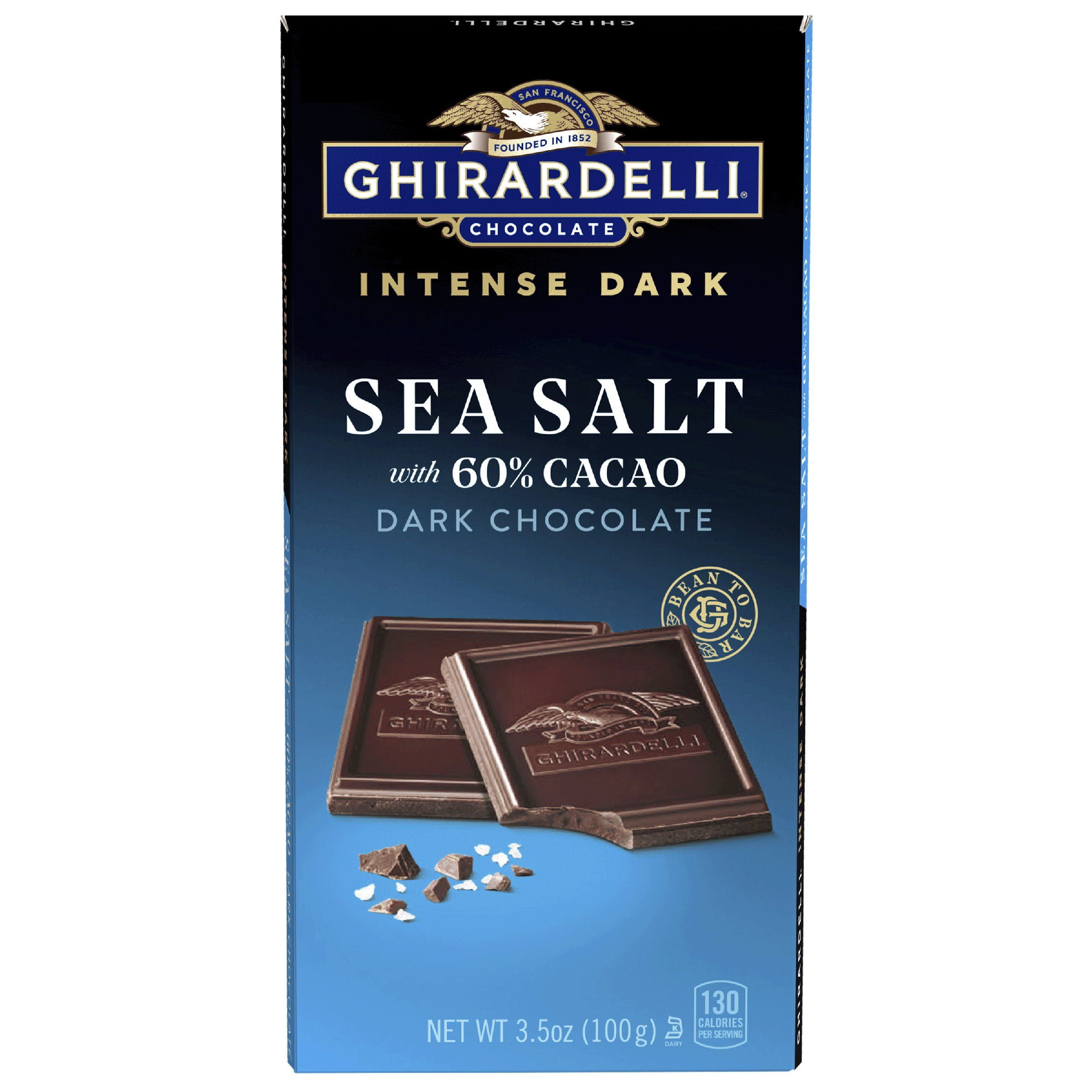Ghirardelli Intense Sea Salt Dark Chocolate Bar with 60% Cacao - 3.5 oz ...