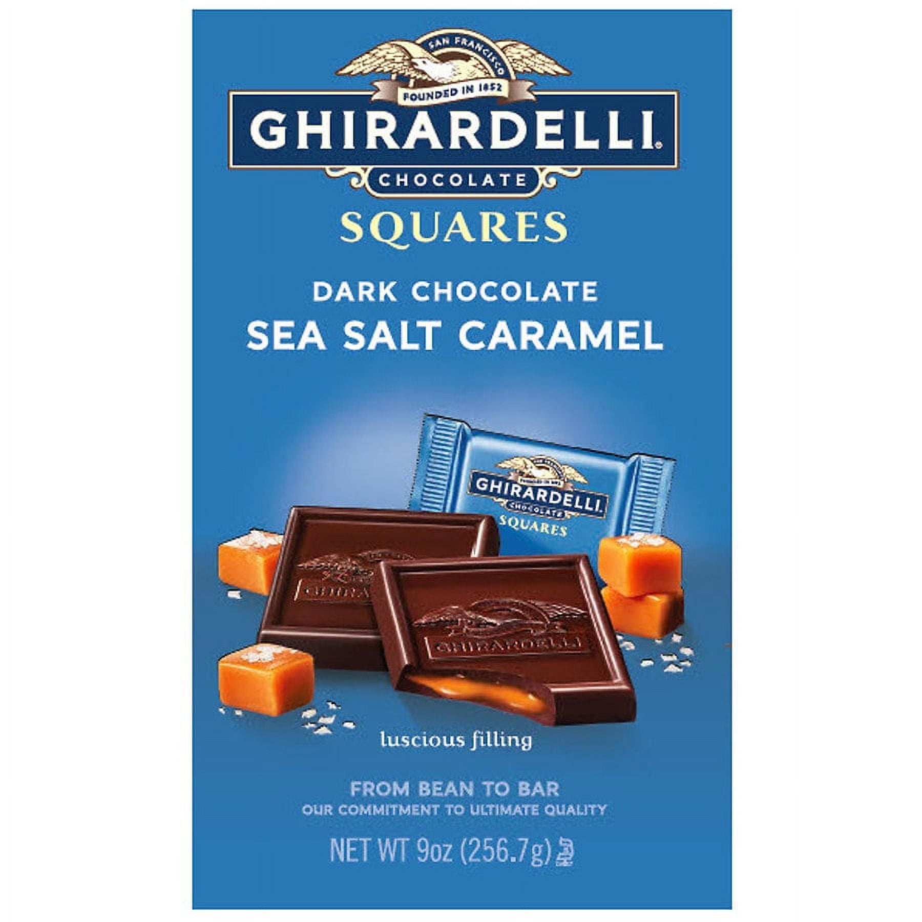 Ghirardelli Large Squares Bag, Dark Chocolate & Sea Salt Caramel 9.0OZ ...
