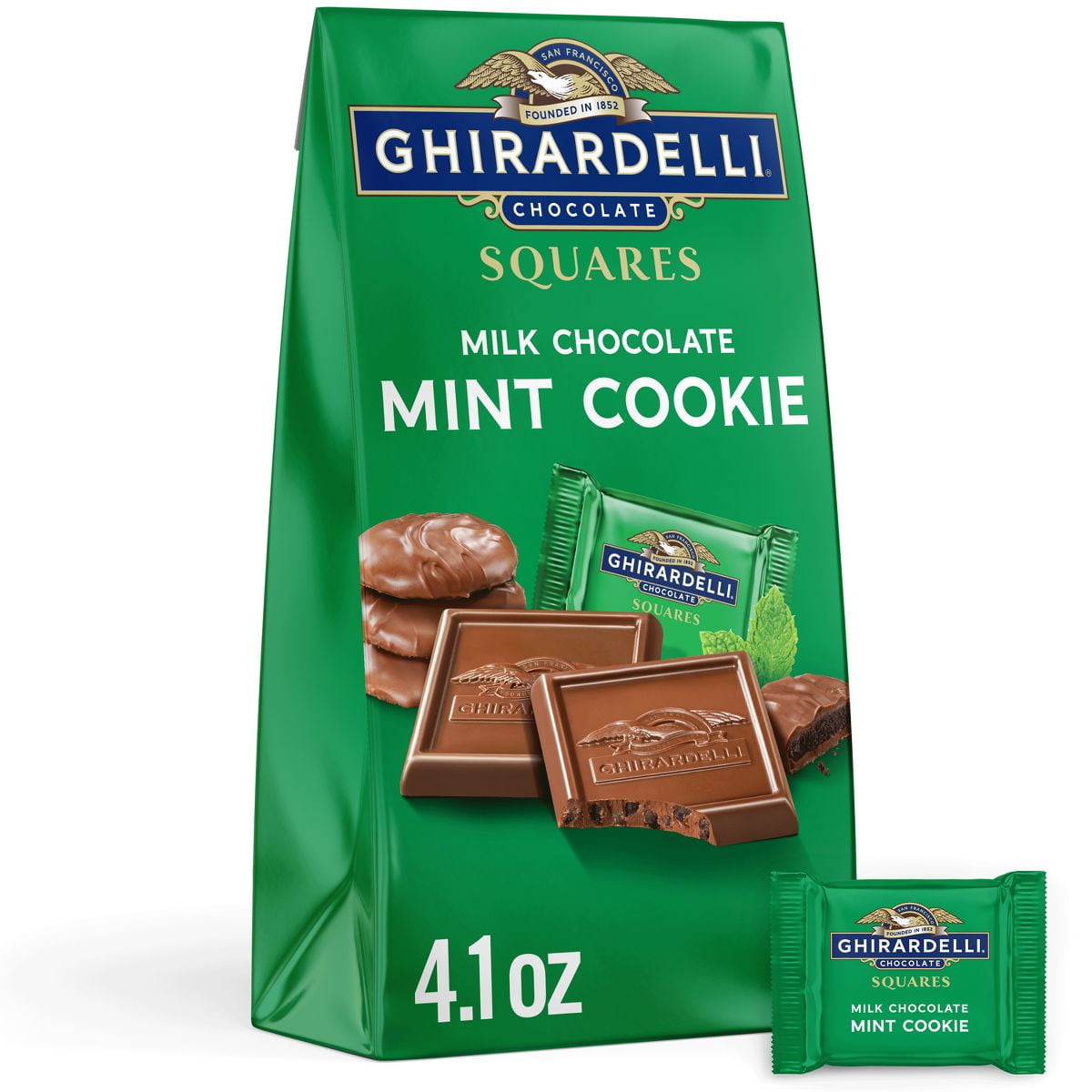 Ghirardelli Milk Chocolate Candy Mint Cookie SQUARES - 4.1oz - Walmart.com