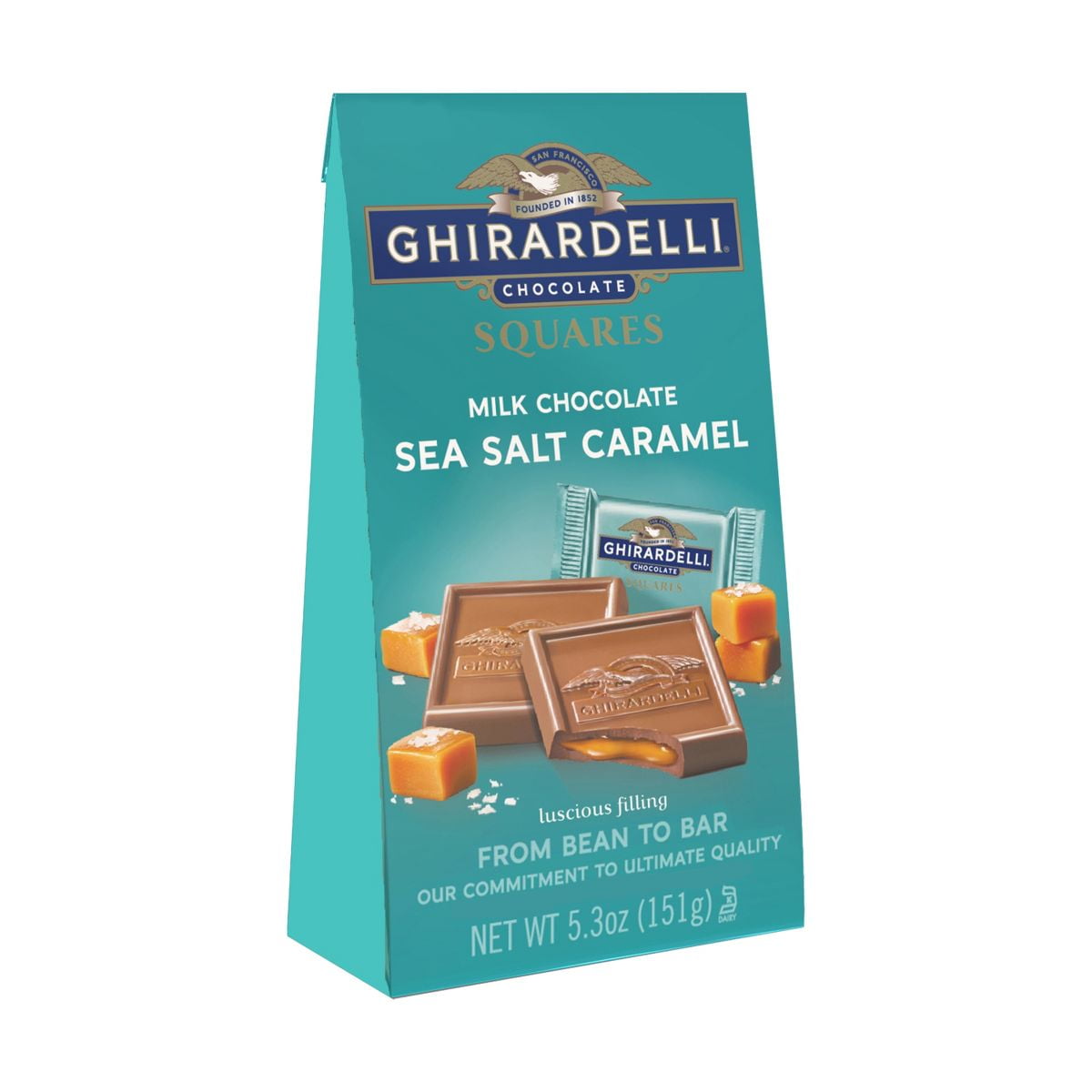 Ghirardelli Milk Chocolate Sea Salt Caramel Candy SQUARES Medium Bag ...