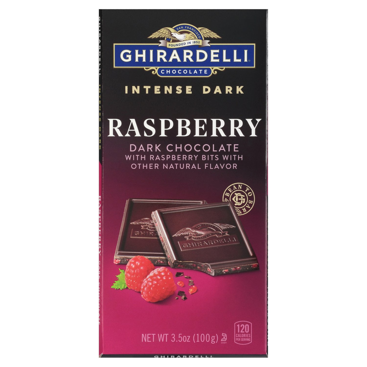 Ghirardelli Raspberry Dark Chocolate Bar - 3.5 Oz Package May Vary ...