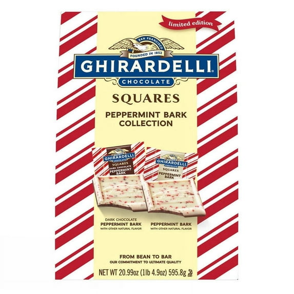 Ghirardelli Assortment Candy - Dark Chocolate Peppermint Bark Squares ...