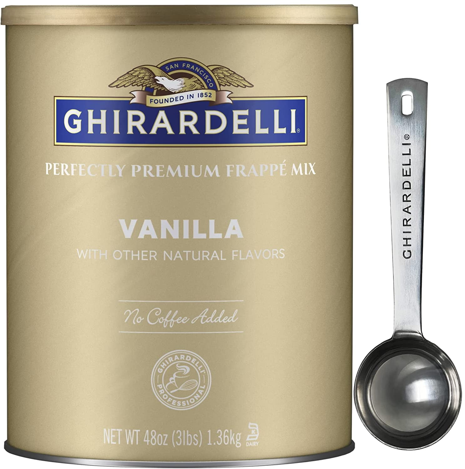 Ghirardelli Vanilla Premium Frappe Mix 3 lb Can with Ghirardelli ...