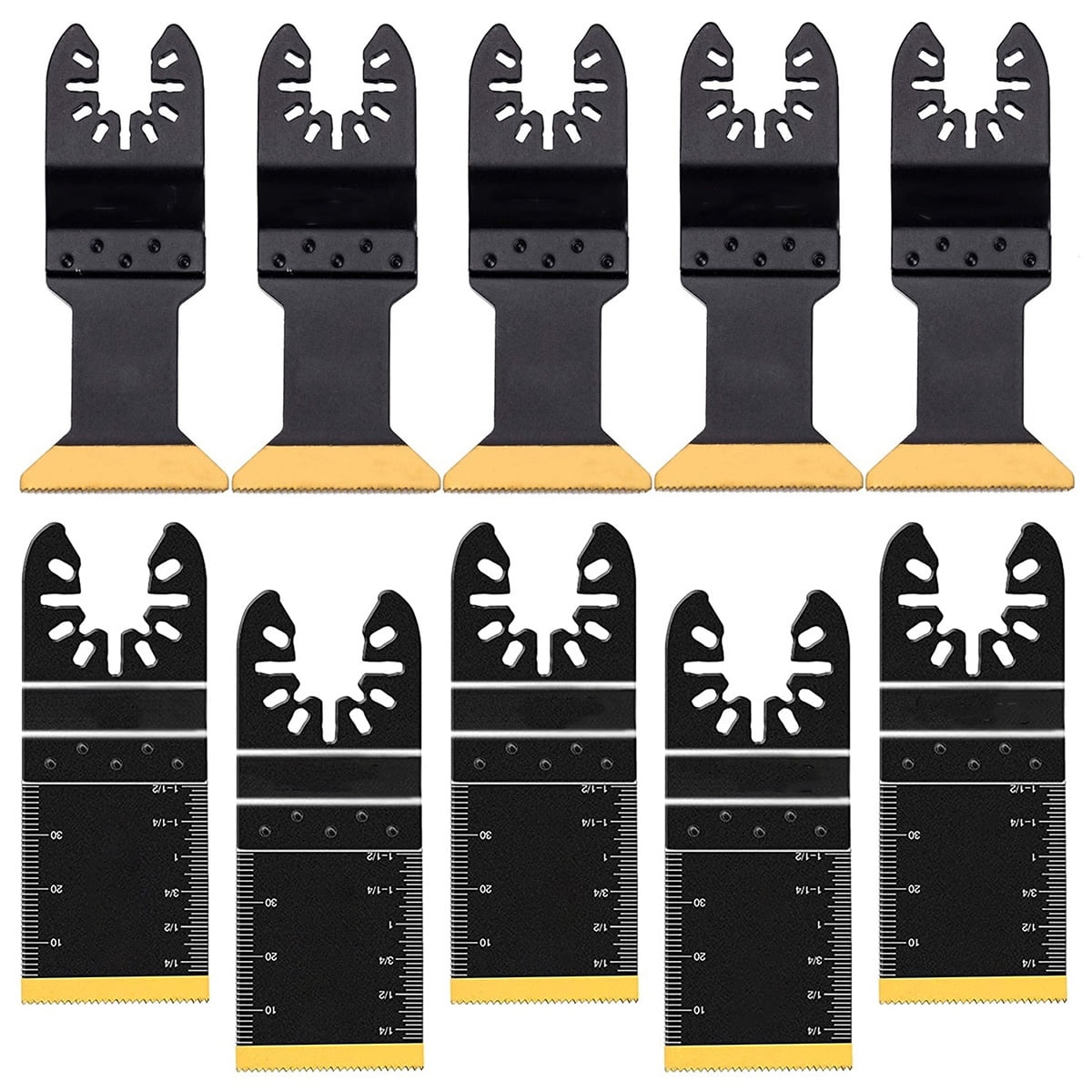 Ghojet 10pcs Multitool Blades Bi-Metal Titanium Plating Oscillating Saw ...