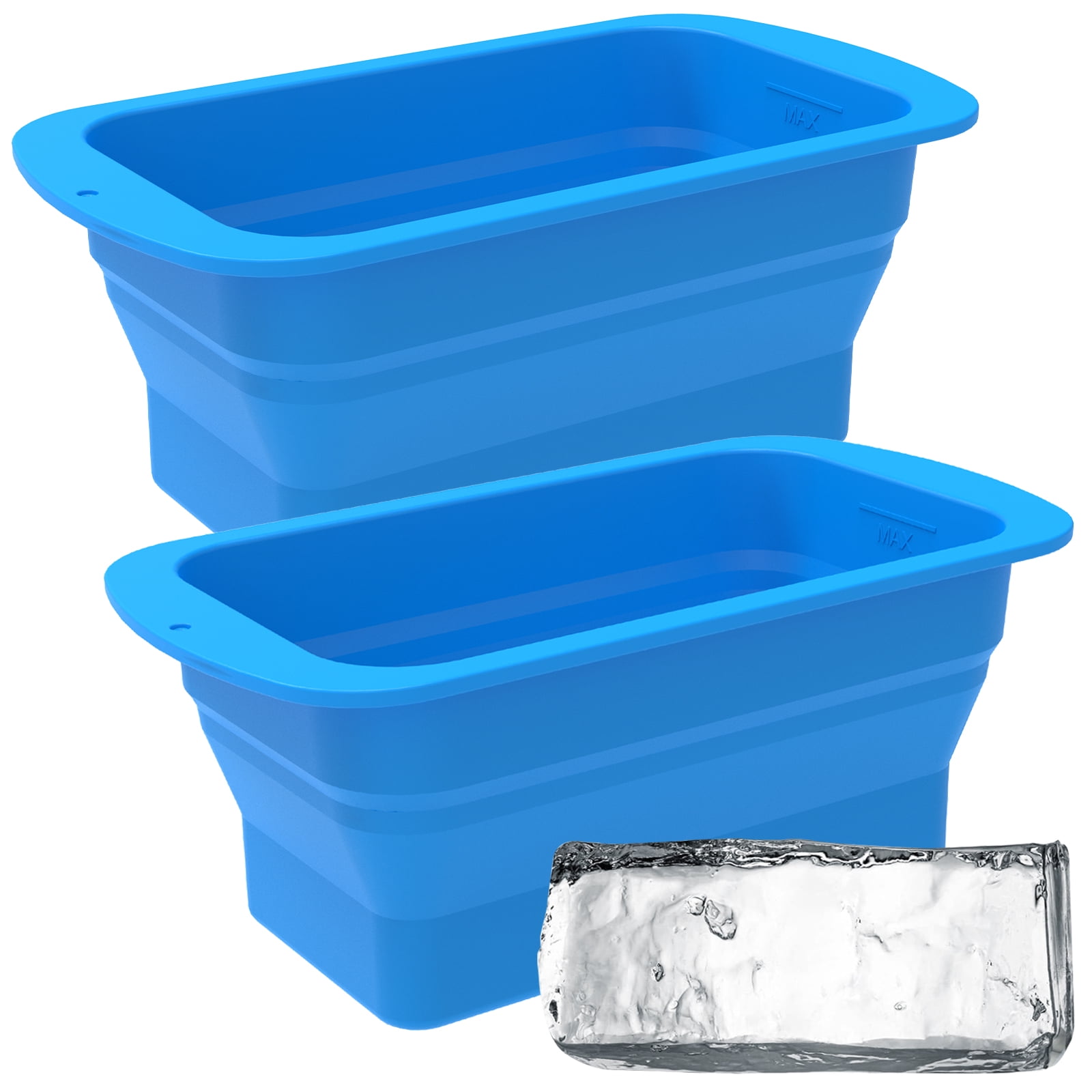 Ghojet 2 Pack Ice Block Mold Extra Large Ice Cube Molds for Making 8lb ...