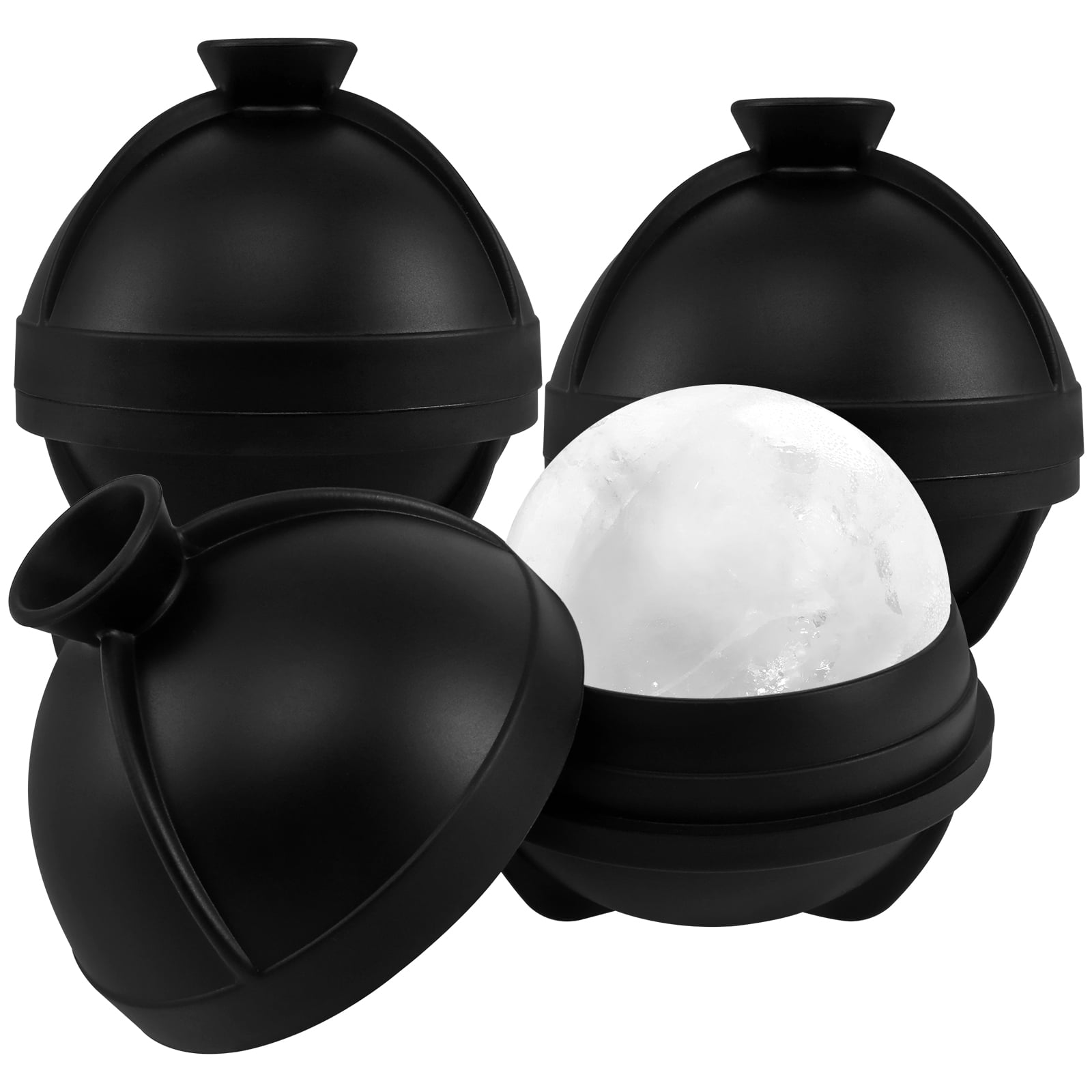 Ghojet 3Pcs Ice Ball Molds with Built-in Funnel Large Round Ice Cube ...