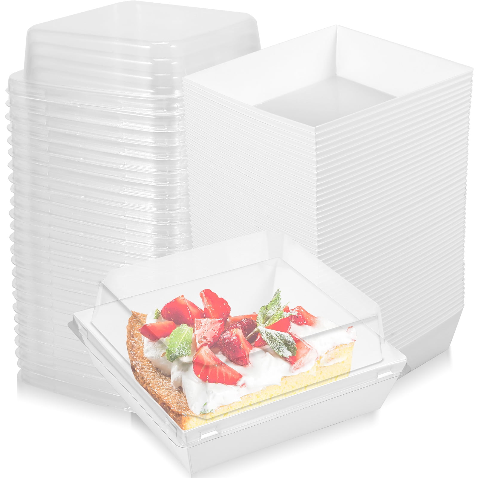 Ghojet 50 Pack Charcuterie Boxes with Clear Lids Disposable Paper ...