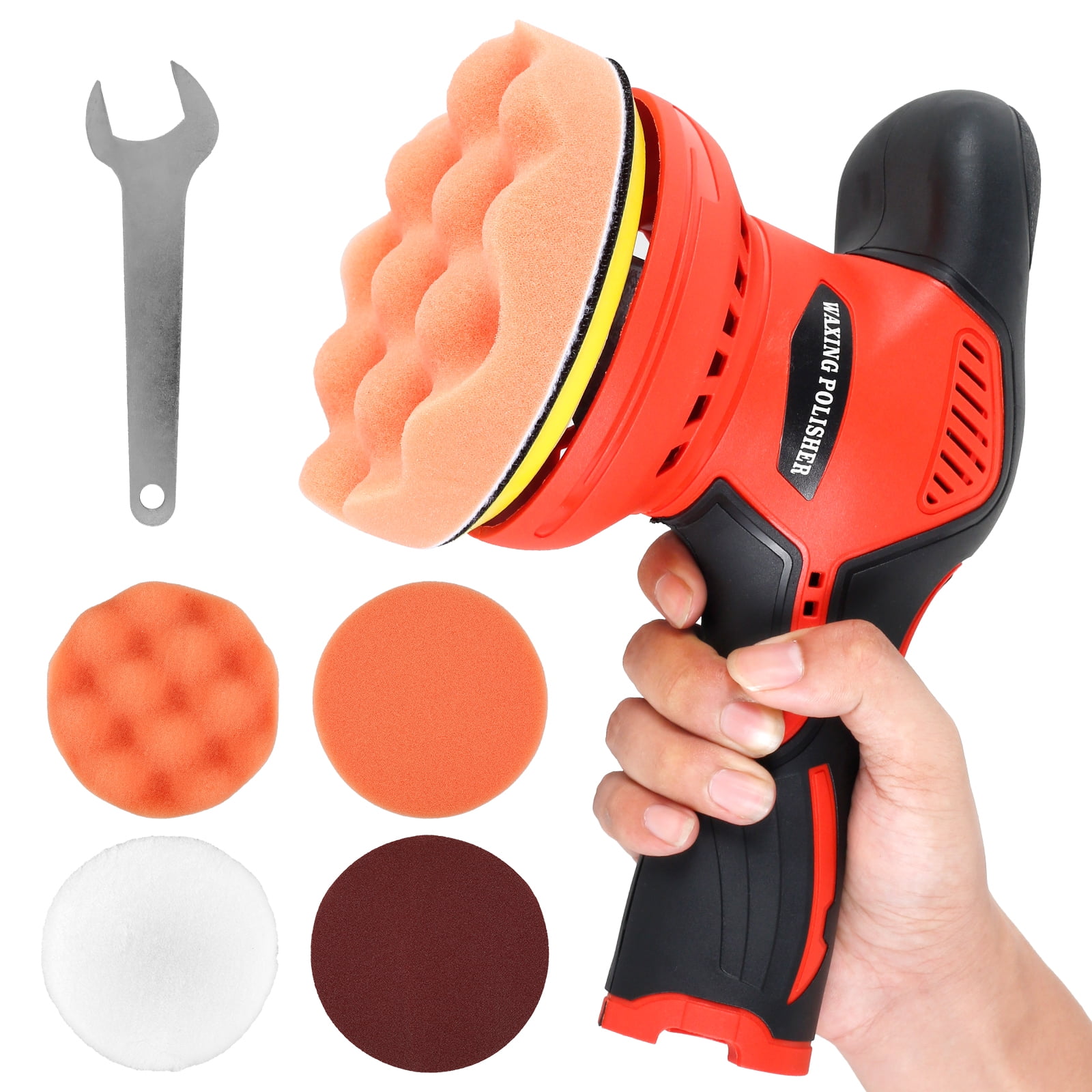Ghojet Car Polisher Set Cordless Portable Car Buffer 2500-5000RPM ...