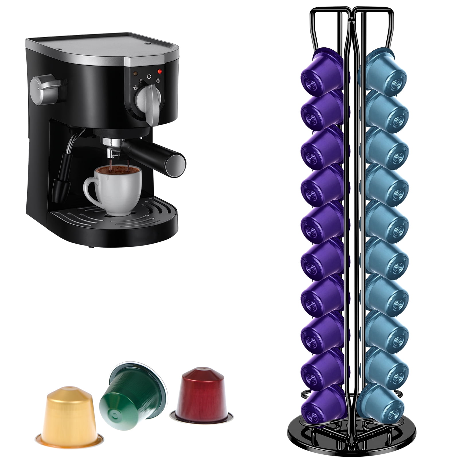 Ghojet Coffee Pod Holder 360° Rotation Coffee Pod Stand Holder Space ...