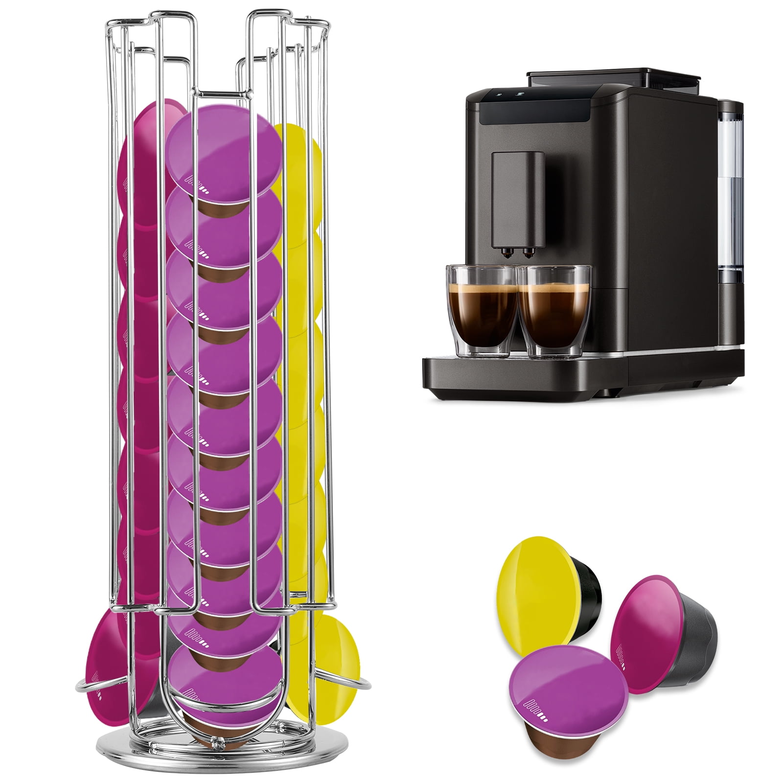 Ghojet Coffee Pod Holder 360° Rotation Coffee Pod Storage Organizer ...