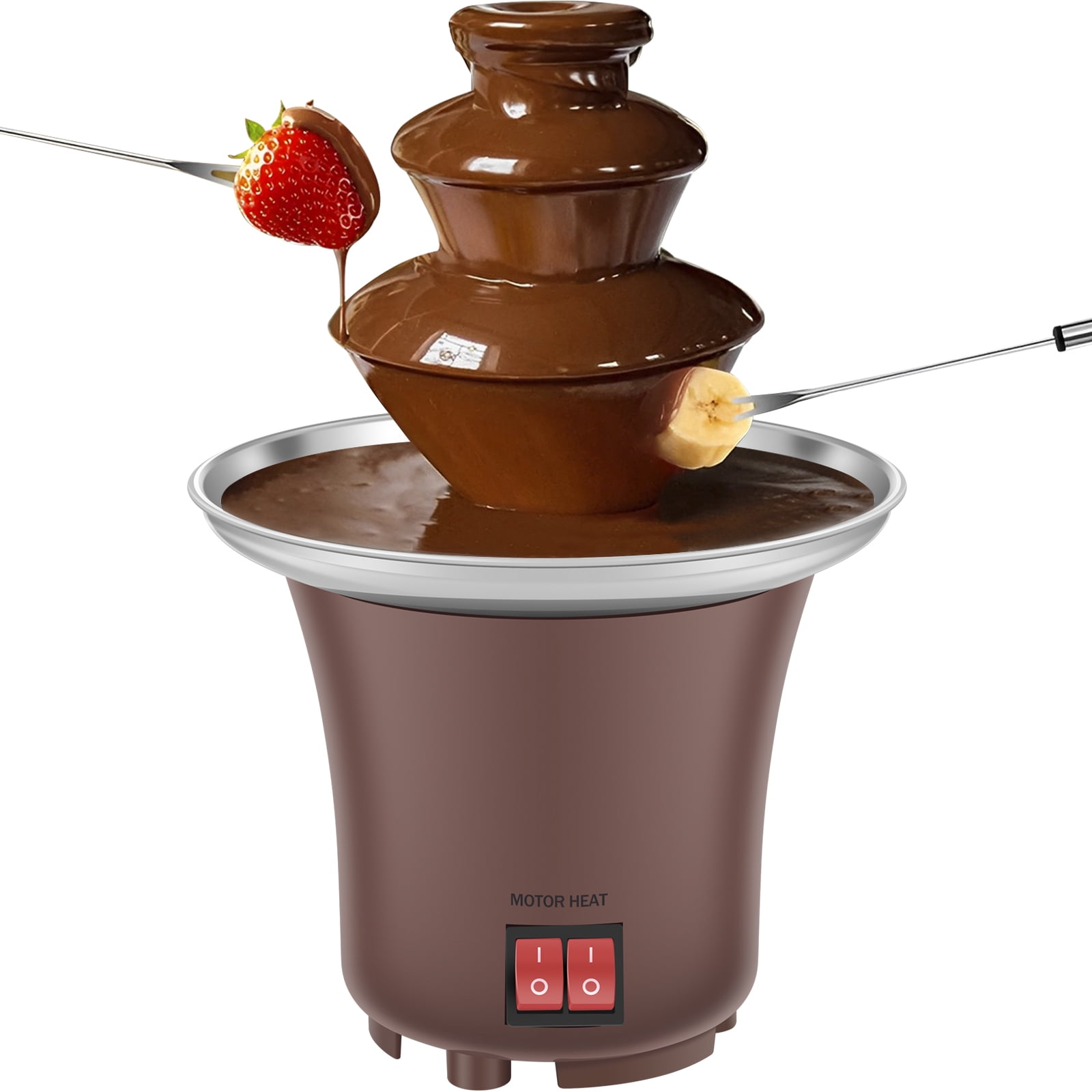 Ghojet Electric Chocolate Fondue Fountain 3 Layer Cheese Fountain ...
