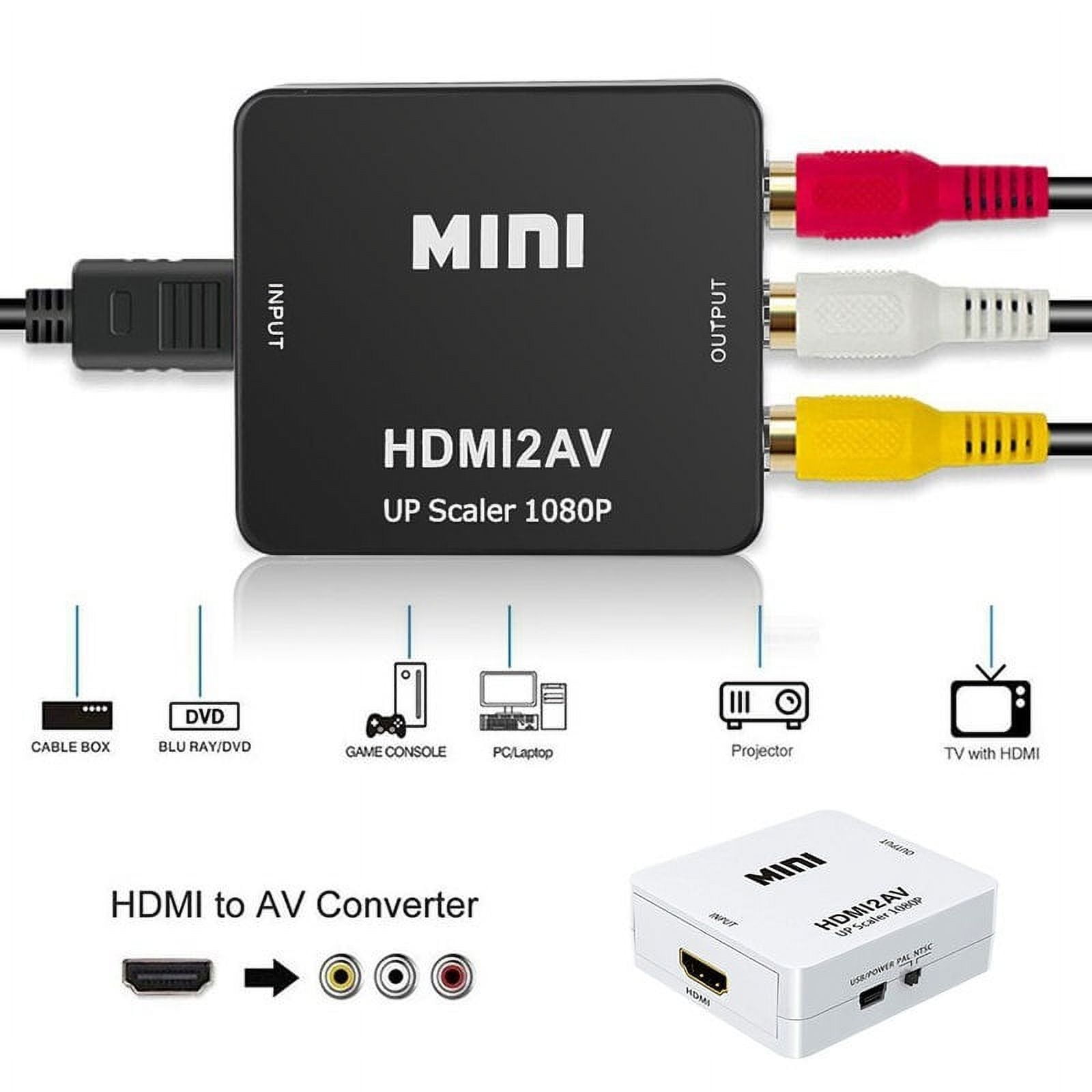 Ghojet HDMI to AV Adapter, 1080P Full HD Converter with USB, TV Input ...