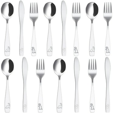 12-Piece Kids Cutlery Set, Small Size Stainless Steel Silverware, Safe ...