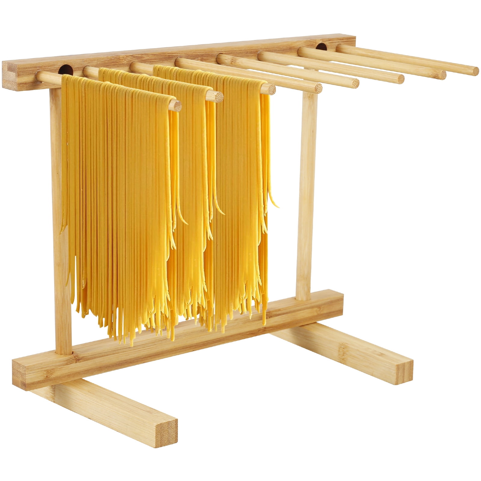 Ghojet Pasta Drying Rack with 8 Bars Wooden Noodle Drying Rack ...