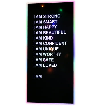 Protoiya Personalized Affirmations Mirror with Colorful LED String ...