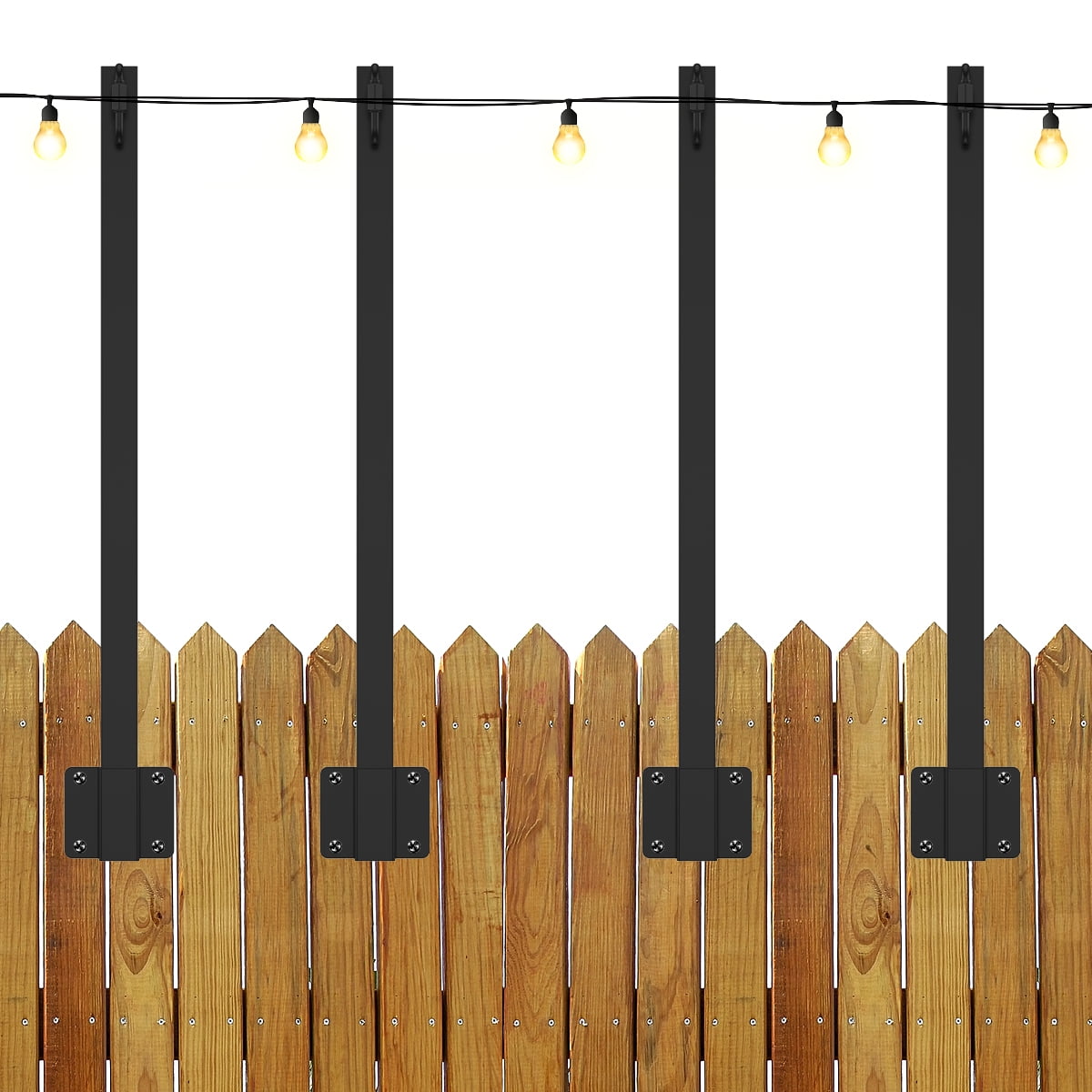 Ghojet Suspension String Light Poles Outdoor Metal LED 4 Pack for Wall ...