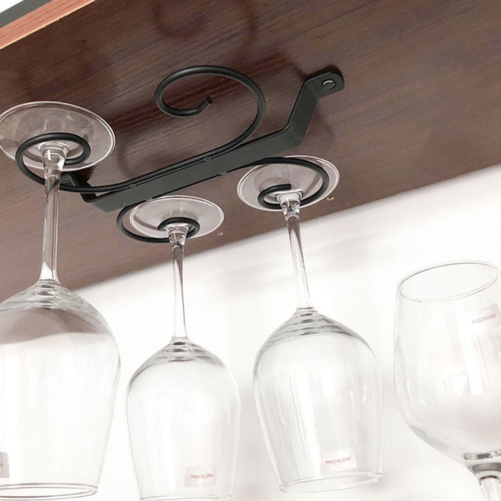 Ghojet Under Cabinet Glass Rack and Stemware Holder, 2 Rows, Holds up ...