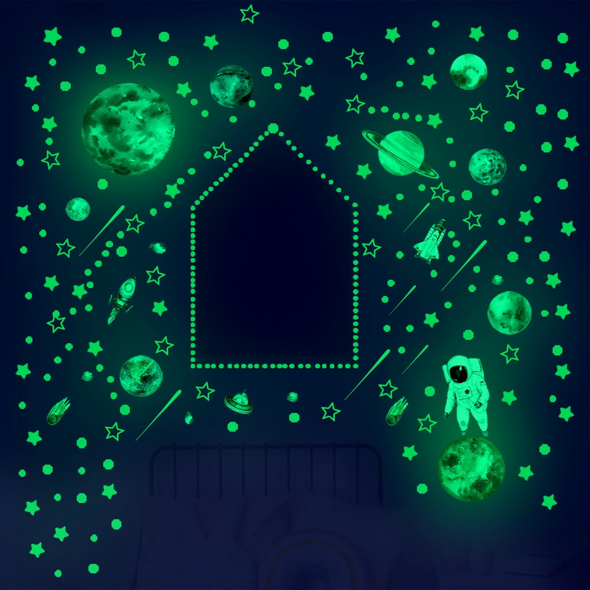 Ghopy 849Pcs Glow in The Dark Stars Wall Stickers Glowing Stars for ...