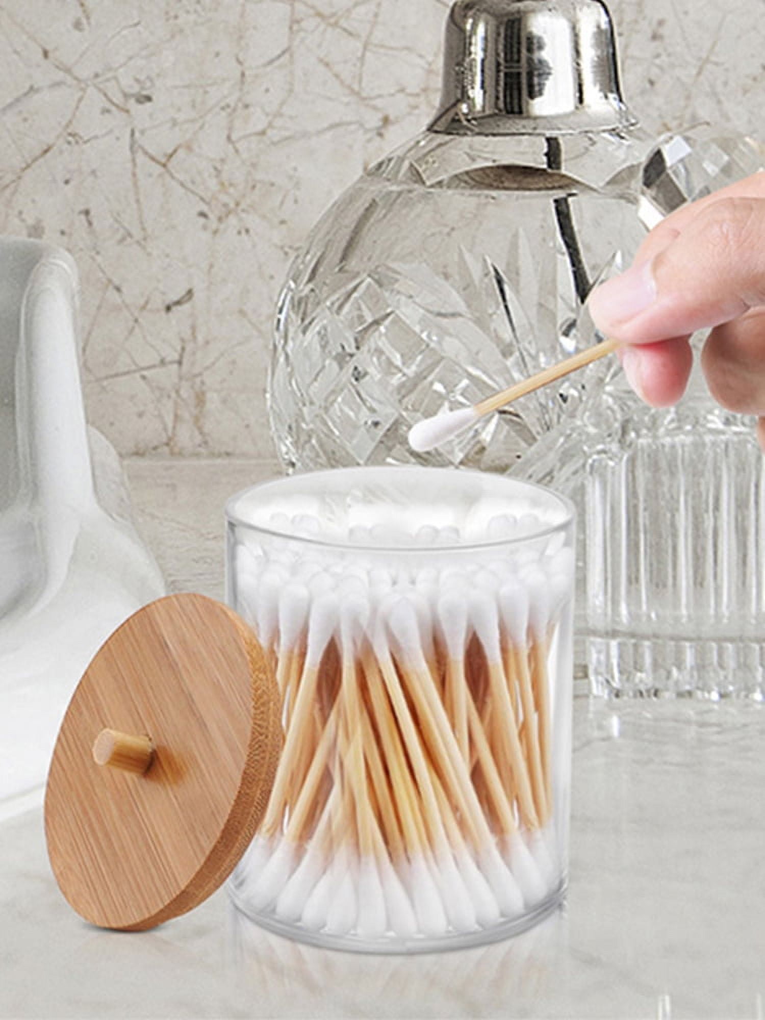 Ghopy Acrylic Apothecary Jars Bathroom Storage Makeup Sponges Hair ...