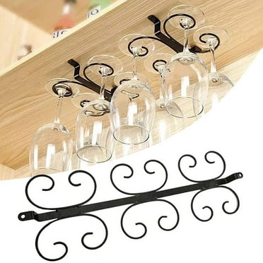 Wine Glass Holder, Rack 2 Pack, No Drilling Holder Under Cabinet ...
