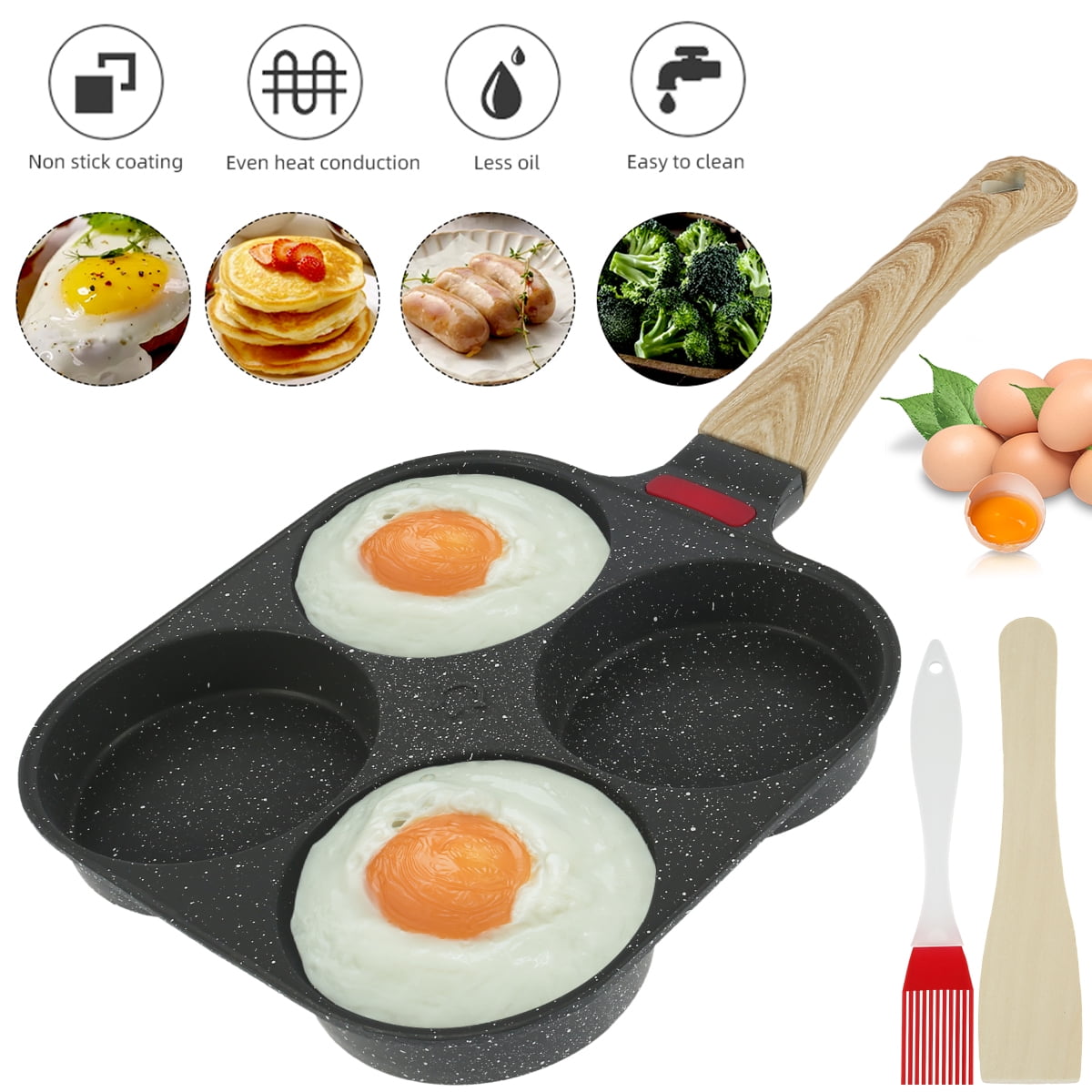 Ghopy Nonstick Frying Pan Egg Set 4 Cups Egg Frying Pan Nonstick Mini ...