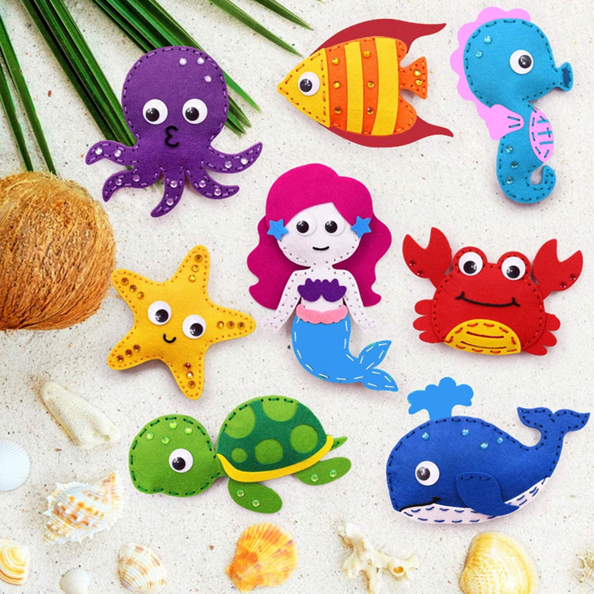 Ghopy Sea Animals Sewing Craft Kit for Kids Ocean Animals Craft Kit ...