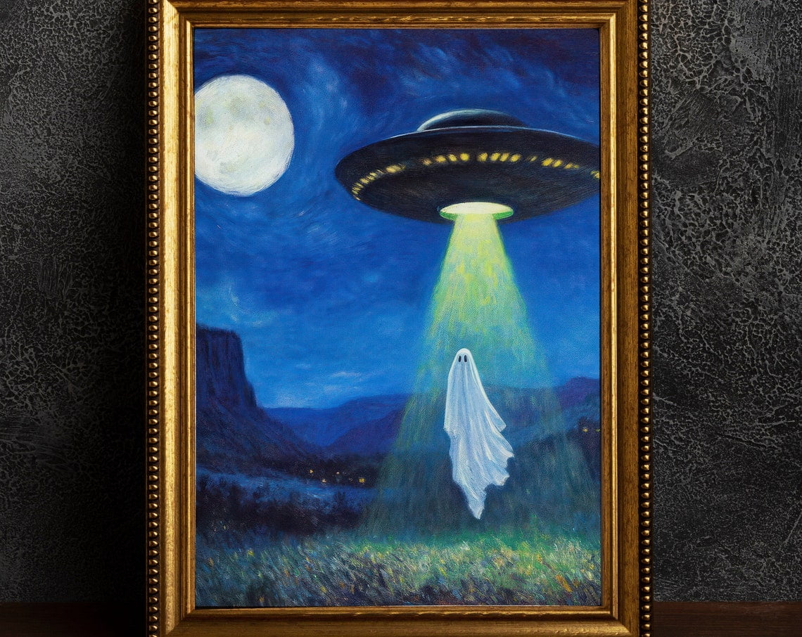 Ghost Abducted By Ufo, Cottagecore Poster, Dark Academia, Gothic Spooky ...