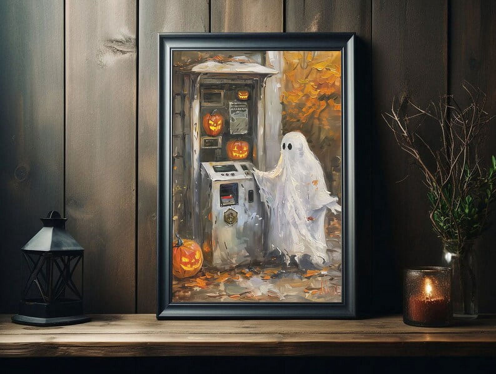 Ghost At ATM Machine Poster Print, Halloween Poster, Poster For ...
