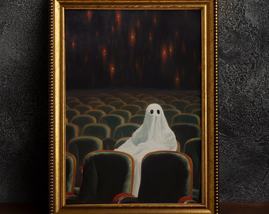 Ghost At The Theatre, Cottagecore Poster, Dark Academia, Gothic Spooky ...