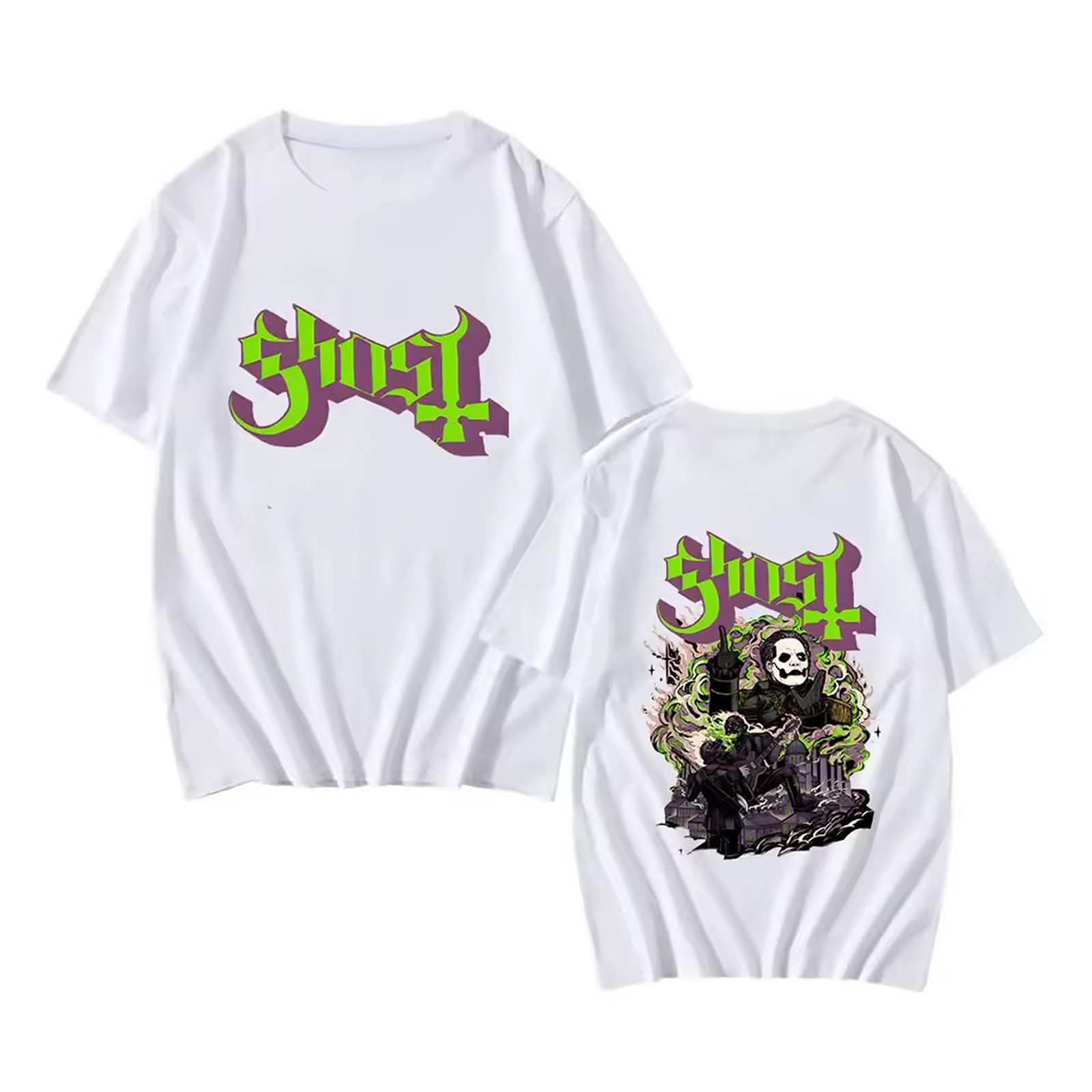 Ghost Band New Tshirts Cotton T-shirts Tour Casual Y2k Punk Skeleta ...