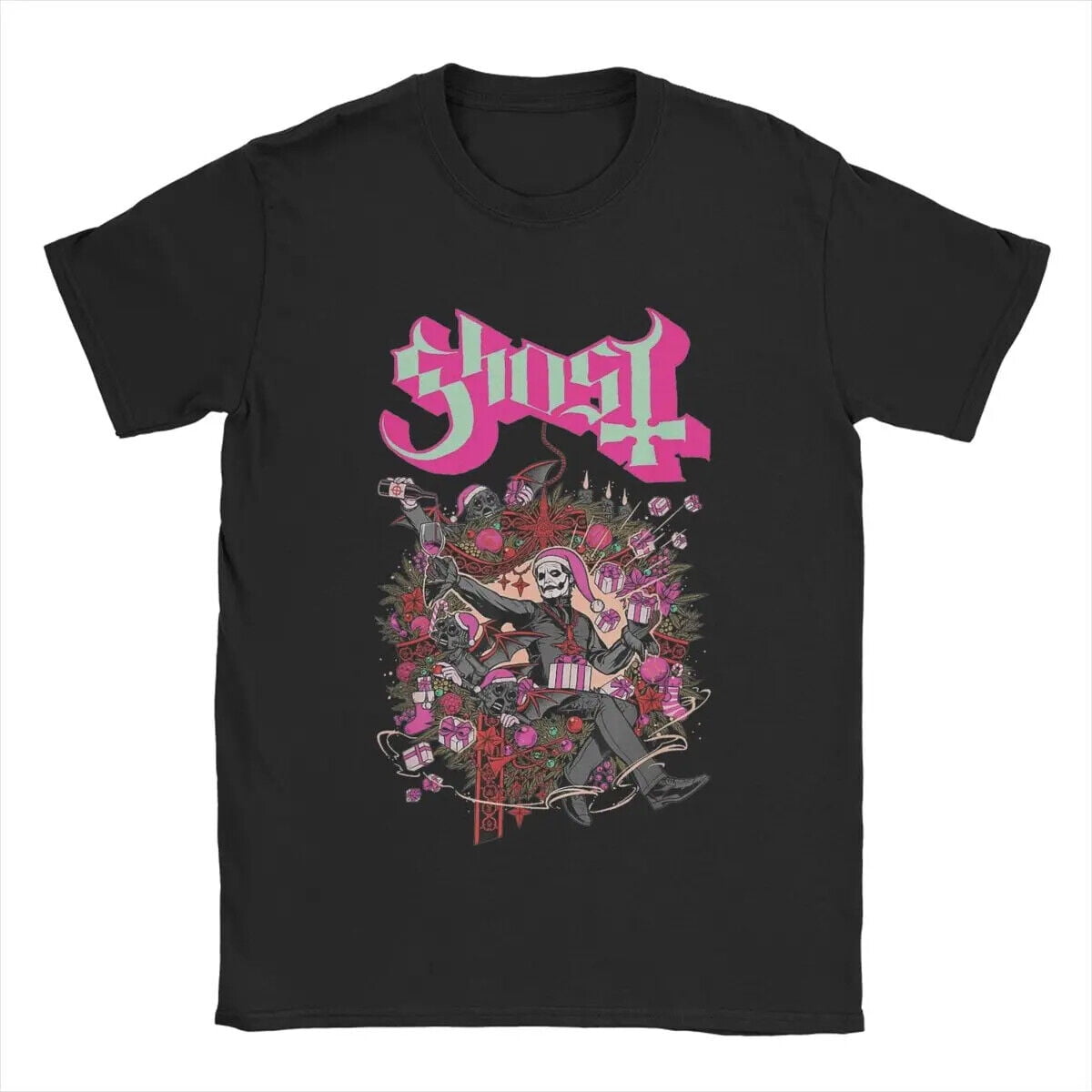 Ghost Band T-Shirt Men Funny 100% Cotton Tees Crew Neck Short Sleeve T ...