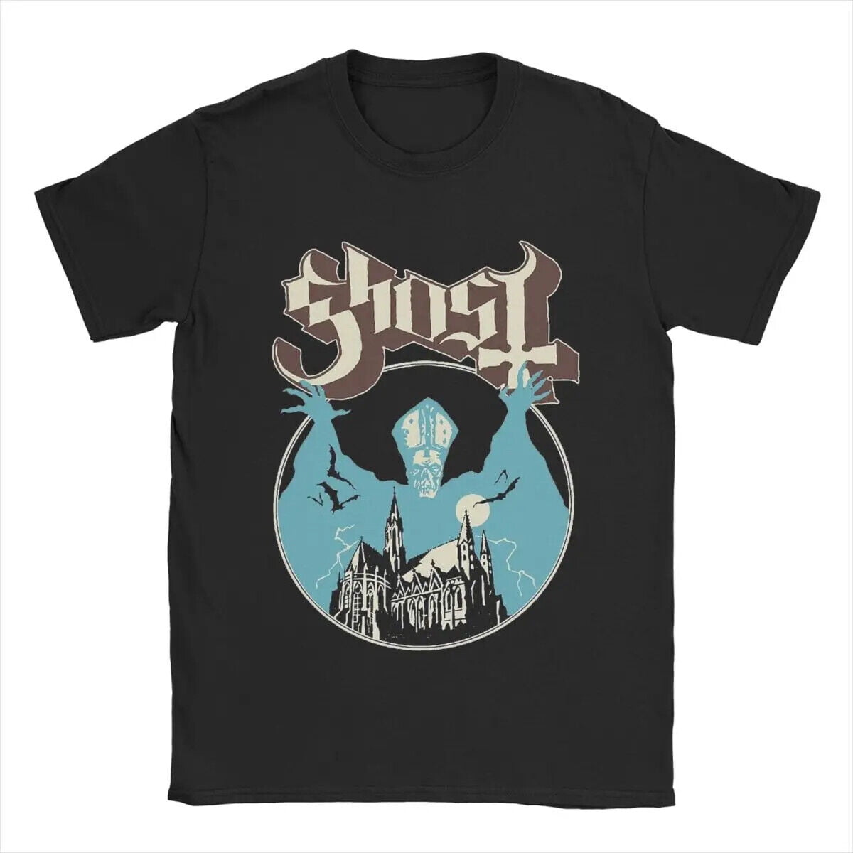 Ghost Band T-Shirt for Men Vintage Cotton Tees Crew Neck Short Sleeve T ...