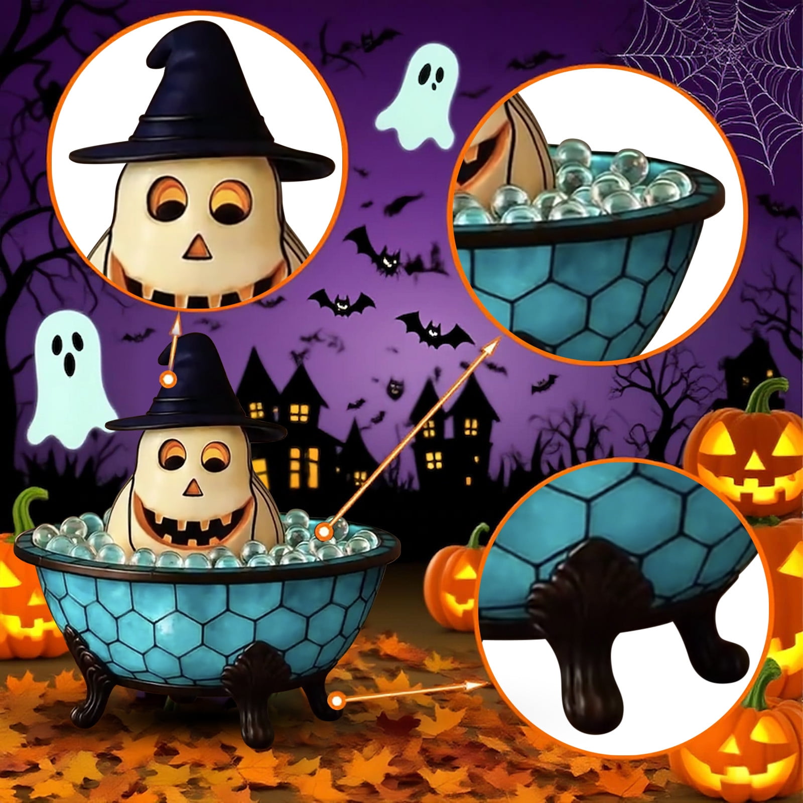 Ghost Bath Lamp | Handmade Floating LED Night Light | Cute Halloween ...