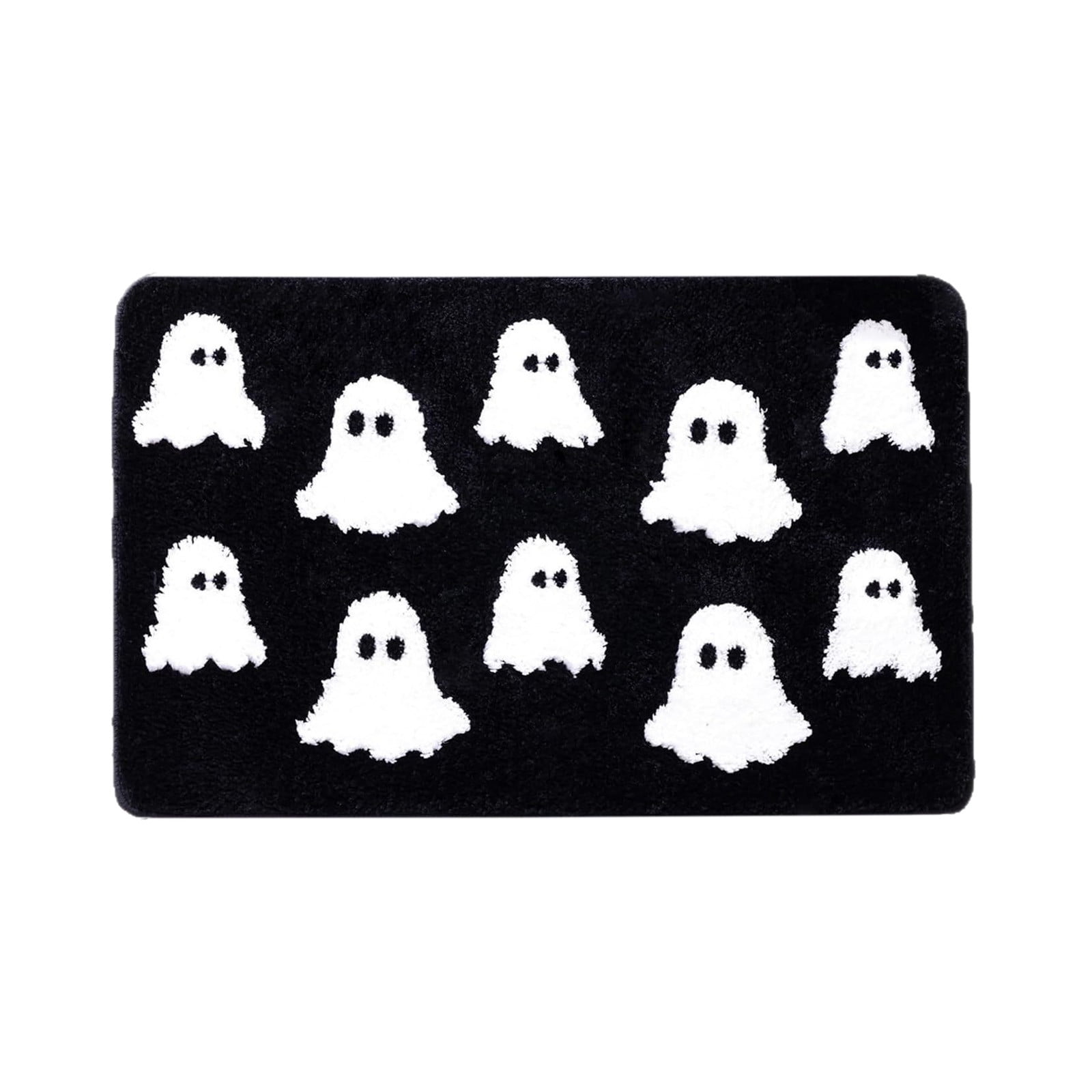 Ghost Bath Mat Soft Halloween Bathroom Rug Non Slip Cute Spooky Ghost ...