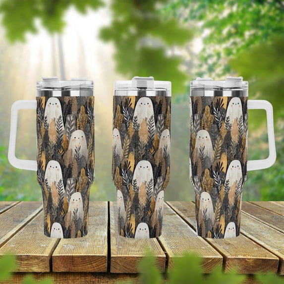 Ghost Boho Forest 40oz Stainless Steel Tumbler With Handle Lid and ...