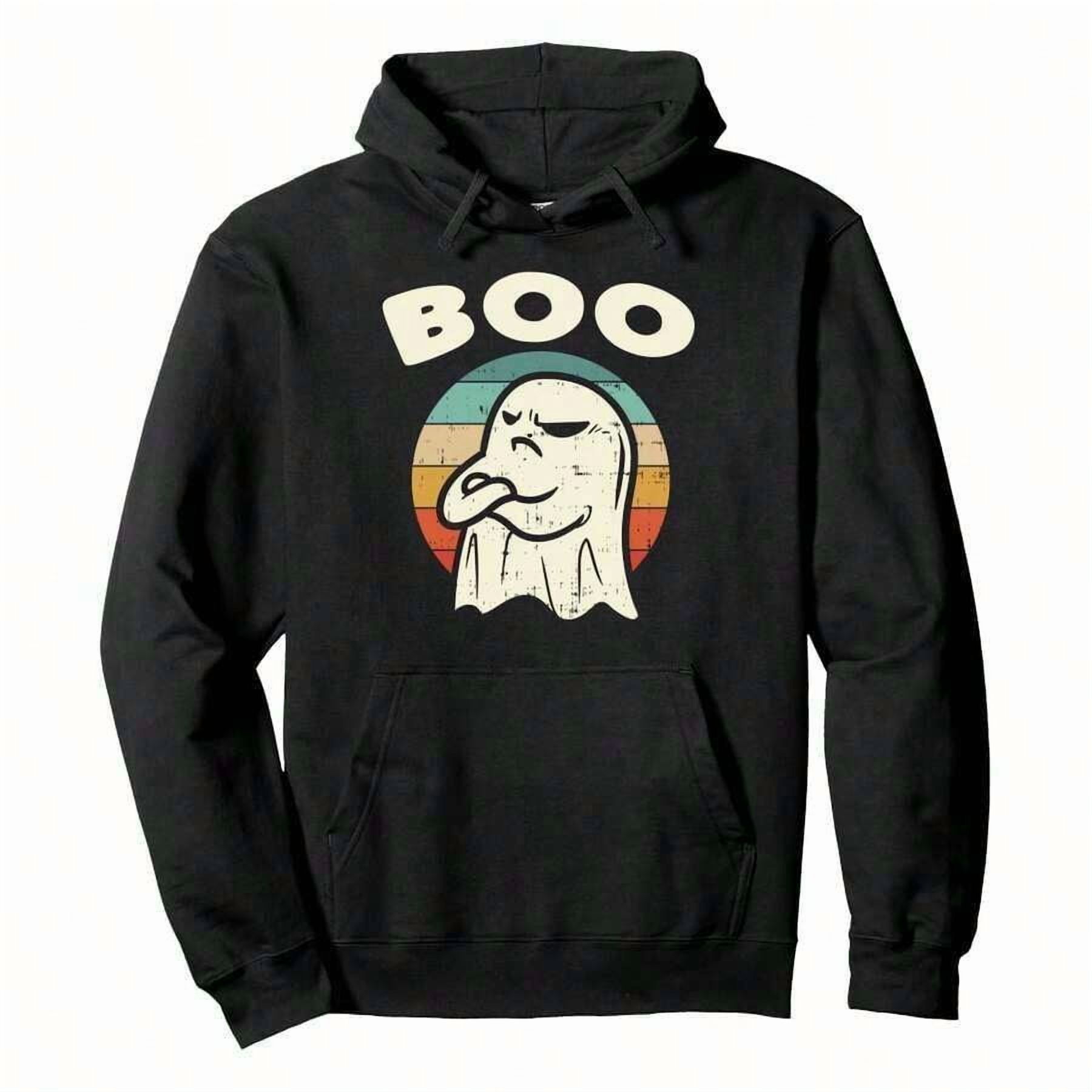 Ghost Boo Sunset Retro Fun Halloween Costume Men Women Pullover Hoodie ...