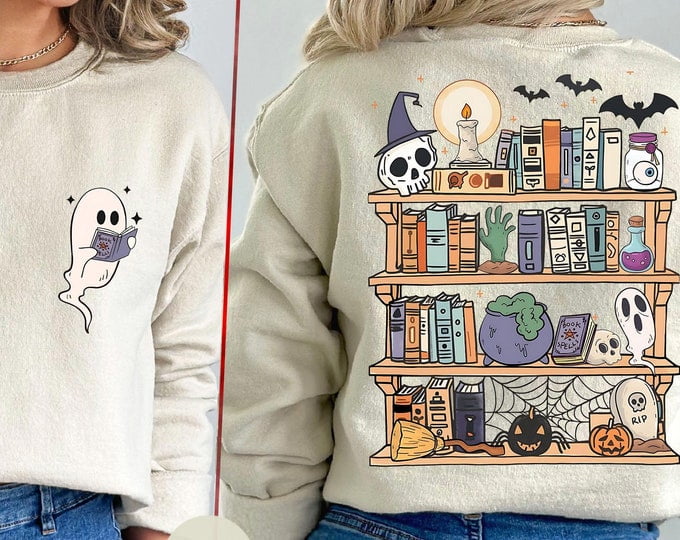 Ghost Book Reader Library Sweatshirt, Literature Lover Hoodies, Reader ...