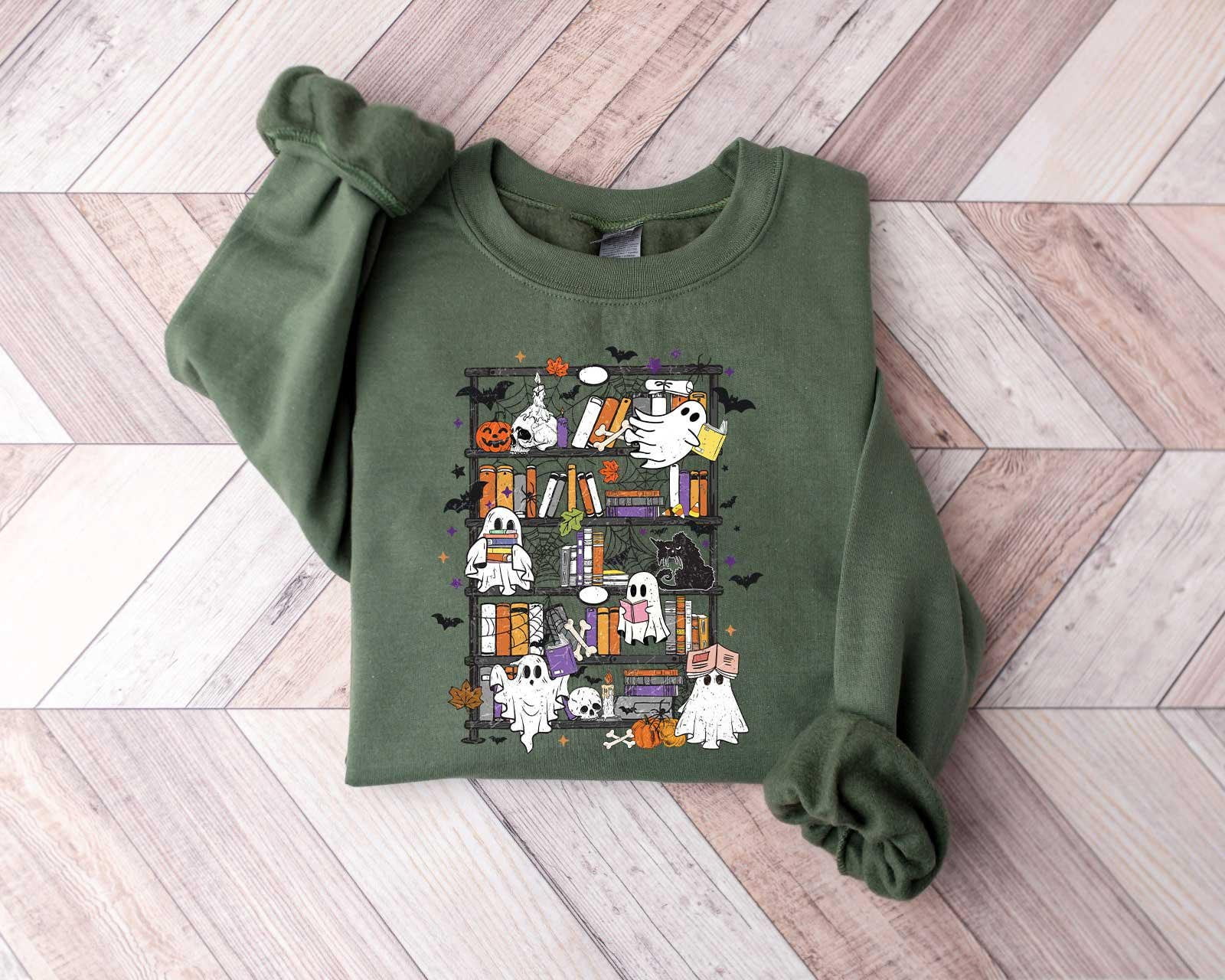 Ghost Book Reader Sweatshirt, Reading Tee Book Lover Reading Enthusiast ...
