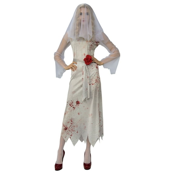 Way to Celebrate Ghost Bride Costume for Adults, Womens Medium (Size 8 ...