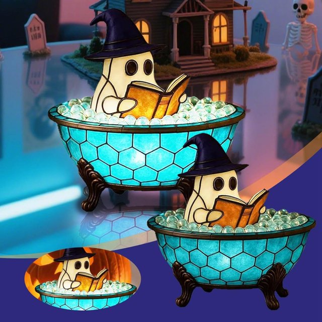 Ghost Bubble Bath Lamp, Adorable Ghost Reading Night Light, Light Up ...