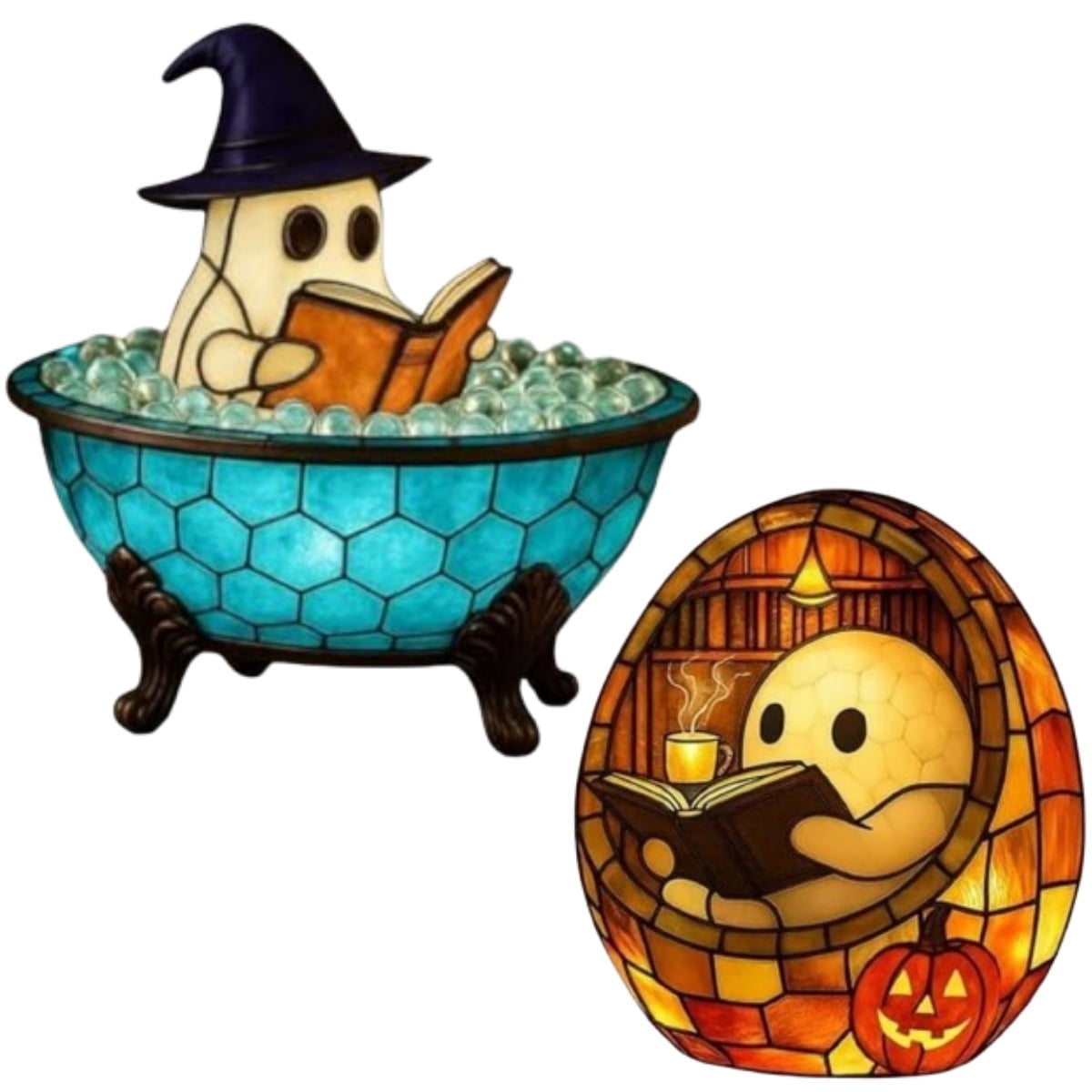 Ghost Bubble Bath Lamp Ghost Reading Book Lamp Cute Ghost Reader LED ...