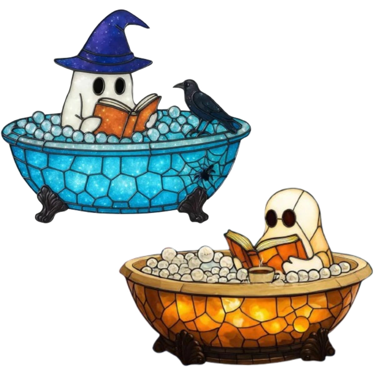 Ghost Bubble Bath Lamp,Ghost Reading Book Lamp,Cute Ghost Reading Book ...
