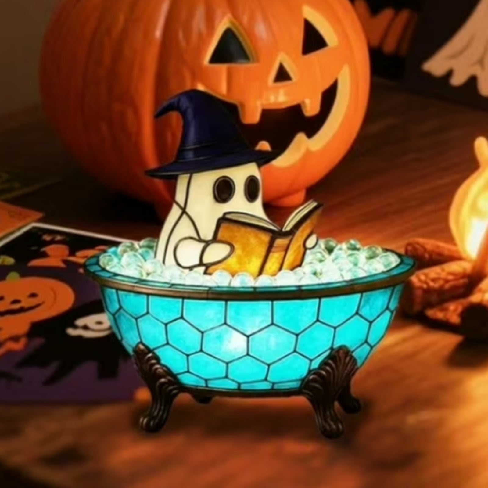 Ghost Bubble Bath Lamp, Halloween Ghost Night Light, Cute LED Lamp for ...