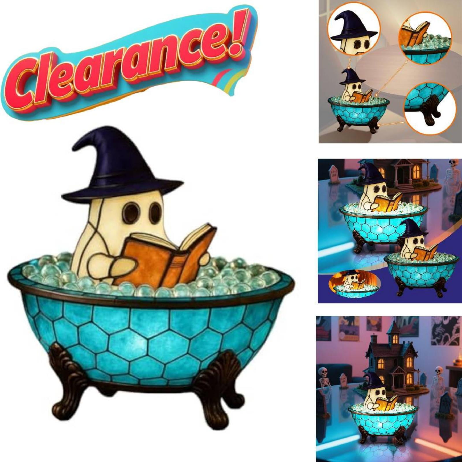 Ghost Bubble Bath Lamp, Halloween Ghost Night Light, Cute LED Lamp for ...